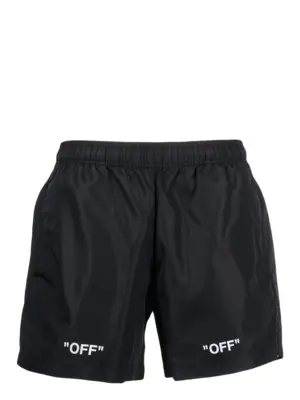 Off-White Logo-print Swim Shorts - Black