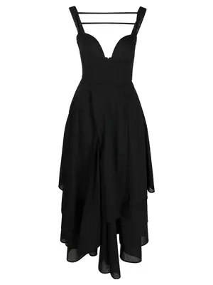 A.W.A.K.E. Mode Ruffled-hem Dress - Black
