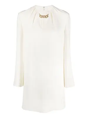 Valentino Garavani Vlogo Chain Shift Dress - White