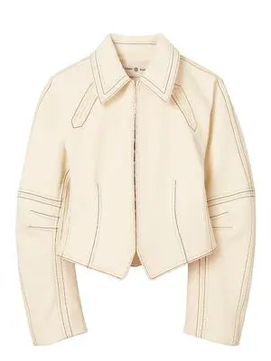Tory Burch Tory Burch Cotton Twill Jacket French Cream