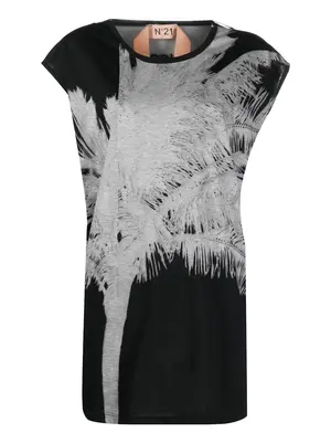 N°21 Graphic-print Top - Black