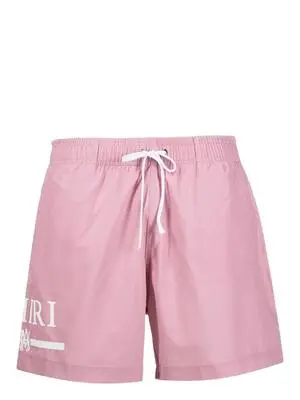 Amiri Logo-print Swim Shorts - Pink