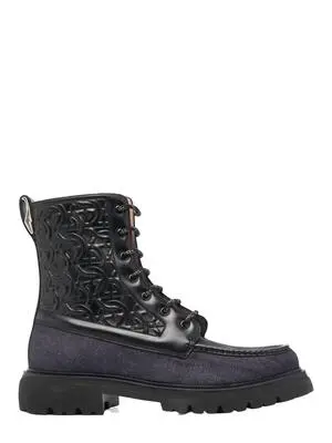 FERRAGAMO Gancini Combat Boots - Black