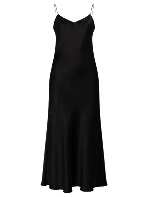 Asceno Lyon Maxi Slip Dress - Black