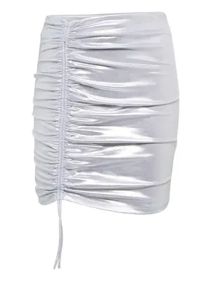 Remain Birger Christensen Margarita Ruched Miniskirt - Silver