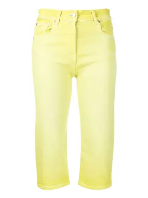 MSGM Mid-rise Cropped Trousers - Yellow