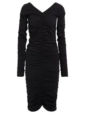 Helmut Lang Ruched Stretch-jersey Dress - Black