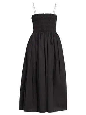 Matteau Shirred Bodice Maxi Dress - Black