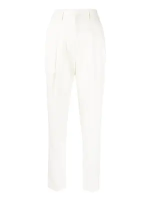 Philipp Plein High-waisted Tapered Trousers - White