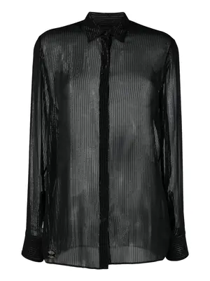 PHILIPP PLEIN Philipp Plein Semi-Sheer Button-Down Shirt