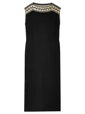 NILI LOTAN Albertine Embroidered Maxi Dress - Black