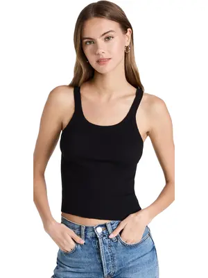 RE/DONE RE/DONE Cropped Ribbed Tank Black