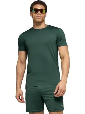 Alo Yoga Conquer Reform Crewneck Short Sleeve Top - Clover Green