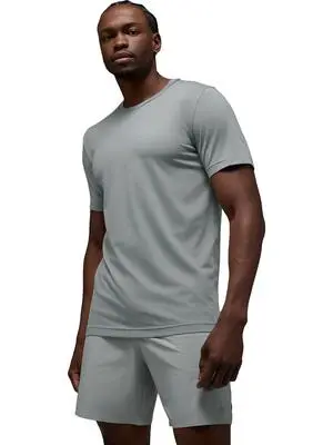 Alo Yoga Conquer Reform Crewneck Short Sleeve Top - Lunar Grey
