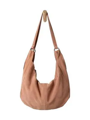 Free People Suede Hobo Tote Bag - Apricot