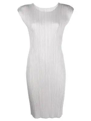 Issey Miyake Pleated Shift Dress - Grey