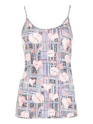 AMIR SLAMA Graphic Heart-print Tank Top - Multicolour