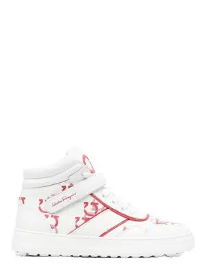 FERRAGAMO Noè High-top Leather Sneakers - White