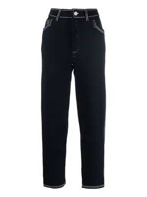 BARRIE High-rise Straight-leg Trousers - Blue