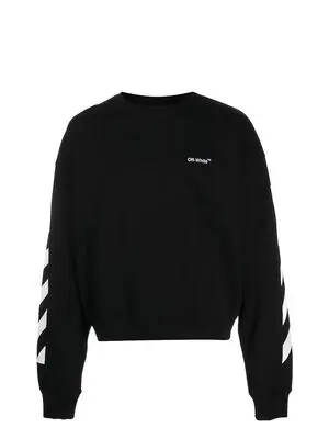 Off-White Diagonal Helvetica Oversized Sweatshirt - Black