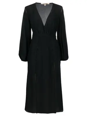 Roberto Cavalli Front-slit Silk Midi Dress - Black