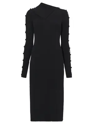 Proenza Schouler Micro-ribbed Midi Dress - Black