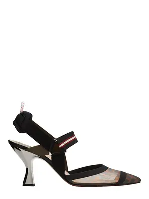 Fendi Colibri Slingback Mesh Pumps - Black