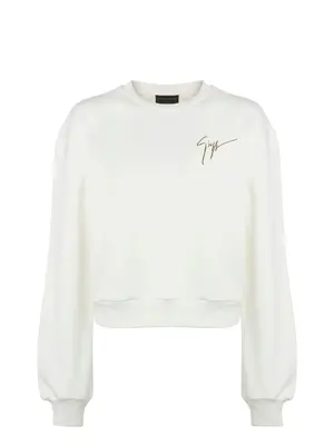 GIUSEPPE ZANOTTI Sauvanne Crystal-logo Sweatshirt - White