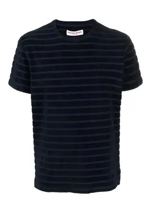 Orlebar Brown Sammy Towelling-striped T-shirt - Blue