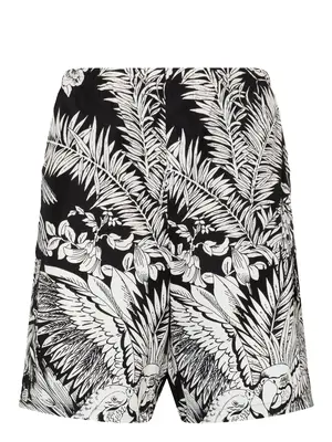 Palm Angels Jungle Parrots Swim Shorts - Black