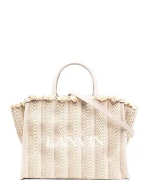 LANVIN In & Out Herringbone Tote Bag - Neutrals