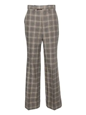 Gucci Checked Straight-leg Trousers - Grey