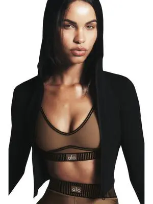 Alo Yoga Airlift Line Up Bra - Java Brown