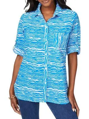 FOXCROFT Tamara Coastal Waves Cotton Tunic