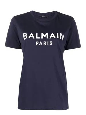 Balmain Logo-print Cotton T-shirt - Blue