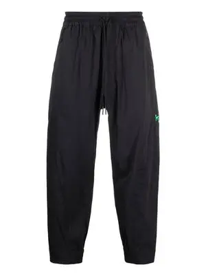 Y3 Logo-print Tapered Track Pants - Black