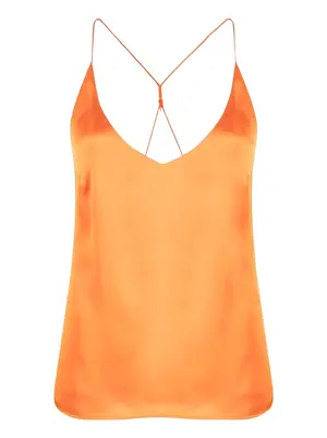 BLANCA VITA Spaghetti-strap Satin Camisole - Orange