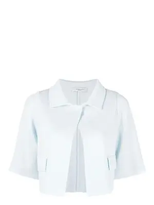 CHARLOTT Short-sleeve Knitted Jacket - Blue