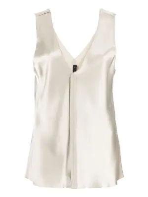 VOZ VOZ Raw-Cut Silk Tank Top
