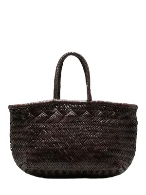 Dragon Diffusion Interwoven Leather Tote Bag - Brown