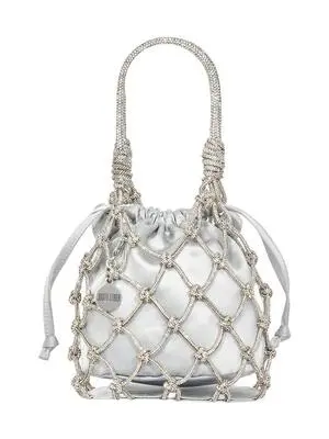 Judith Leiber Sparkle Net Pouch - Silver Rhine