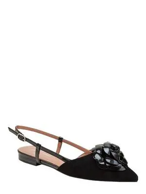 Linea Paolo Cammy Slingback Pointed-toe Flats - Black Ii