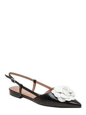 Linea Paolo Linea Paolo Cammy Slingback Pointed-Toe Flats Black/eggshell