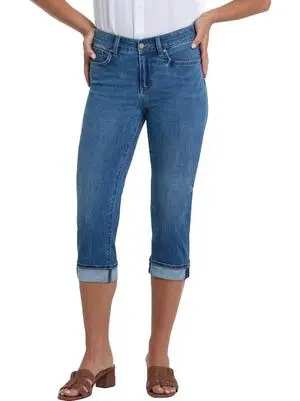 NYDJ Marilyn Roll Cuff Cropped Capri Jeans - Wild River