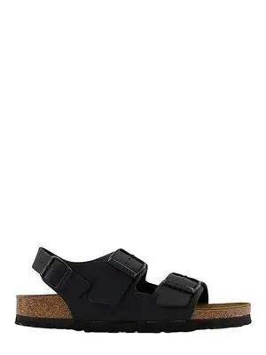 BIRKENSTOCK Milano Buckle-detail Leather Sandals - Black