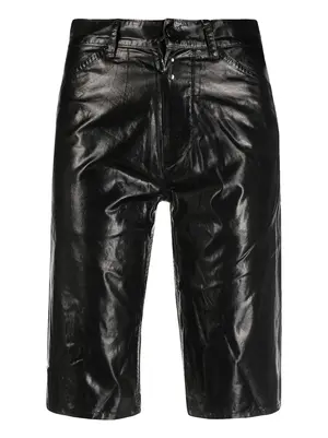 MAISON MARGIELA Laminated Denim Shorts - Black