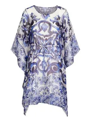 Dolce & Gabbana Majolica-print Silk Kaftan - Blue