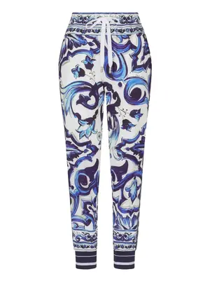 Dolce & Gabbana Majolica Print Track Pants - Blue