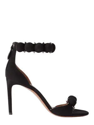 Alaïa La Bombe 90 Studded Suede Sandals - Black