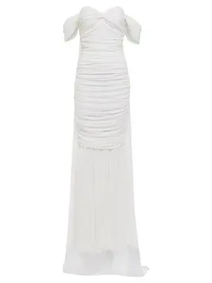 Norma Kamali Walter Off-shoulder Gown - White